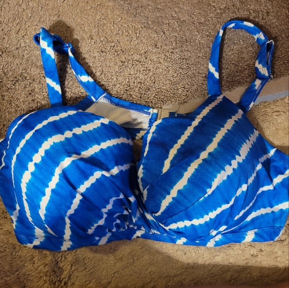 Swimsuits For All | Swim | Bikini Top Surplus Blue Tiedye 44dd | Poshmark